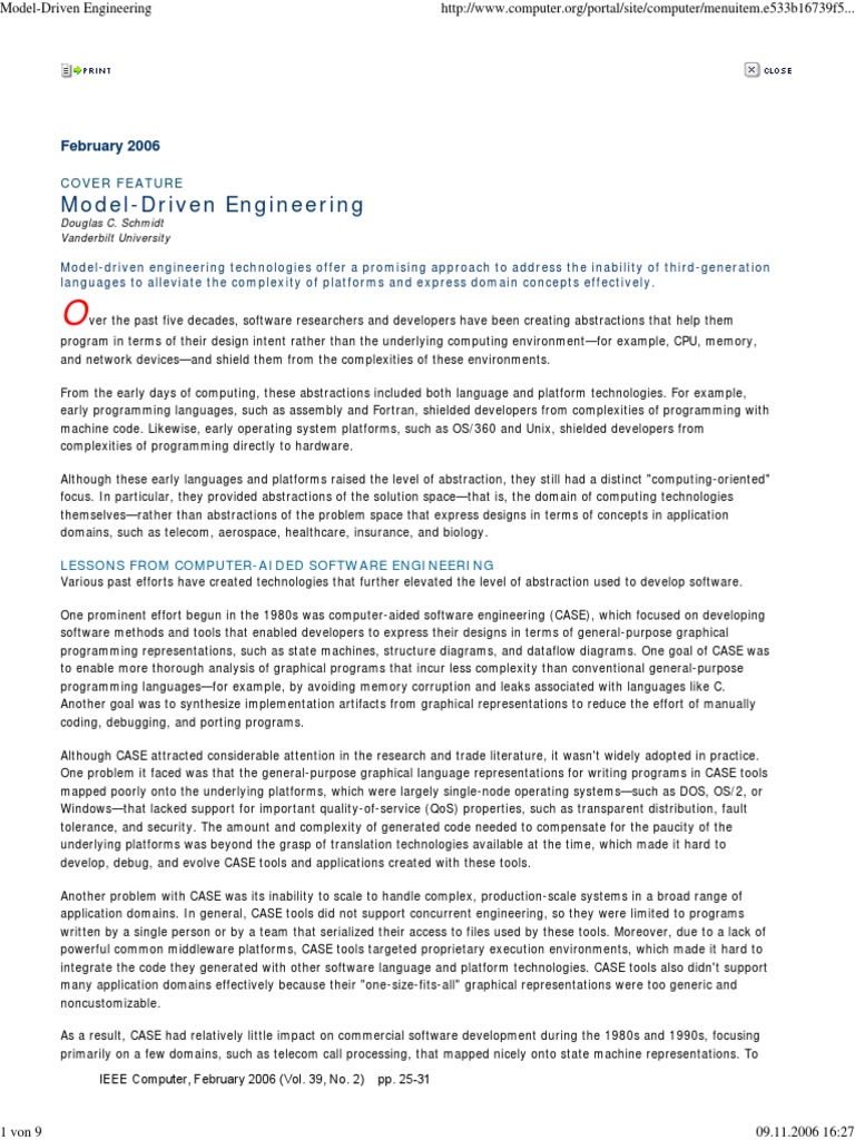 2006 Model-Driven Engineering | PDF | Service Oriented Architecture ...