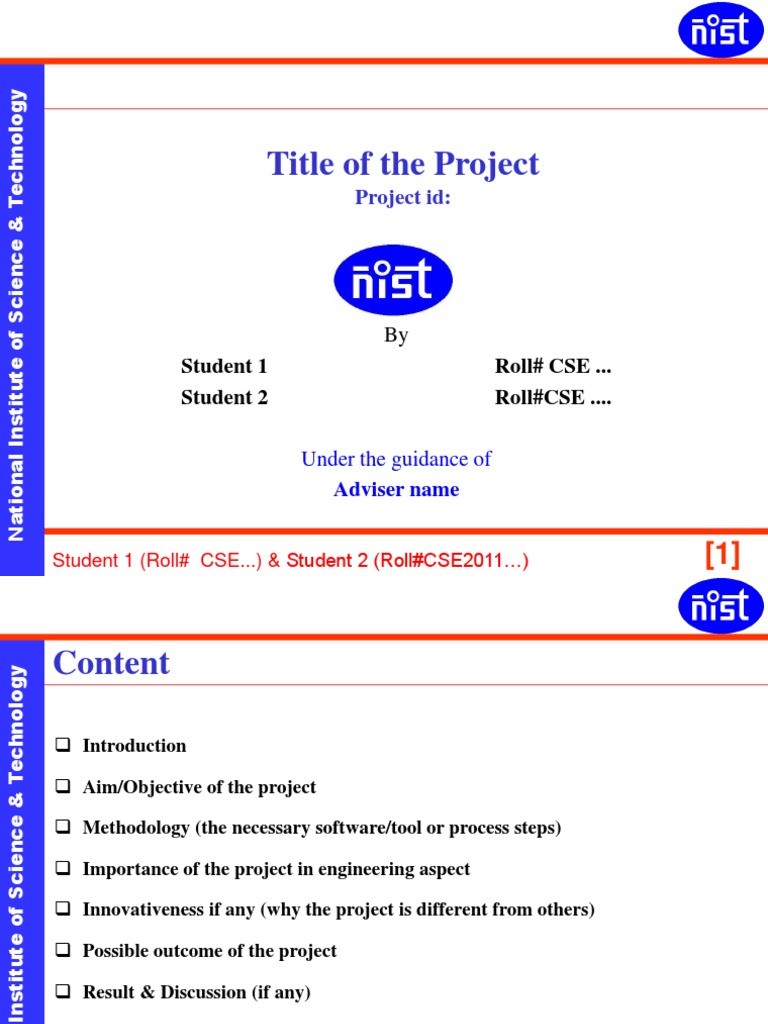 B.tech Project Presentation Format - PPT | PDF