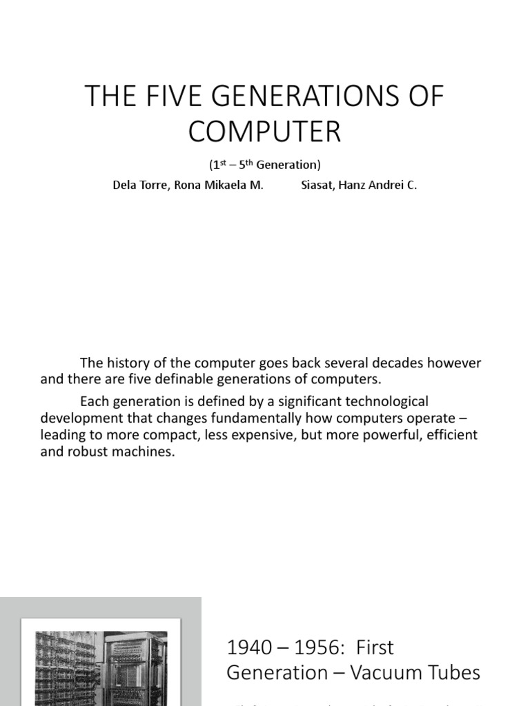 The Five Generations of Computer | PDF | Integrated Circuit | Microprocessor