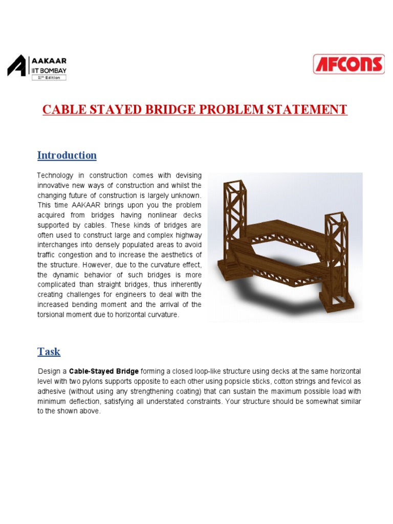 Cable Stayed Bridge Problem Statement | PDF | Truss | Civil Engineering