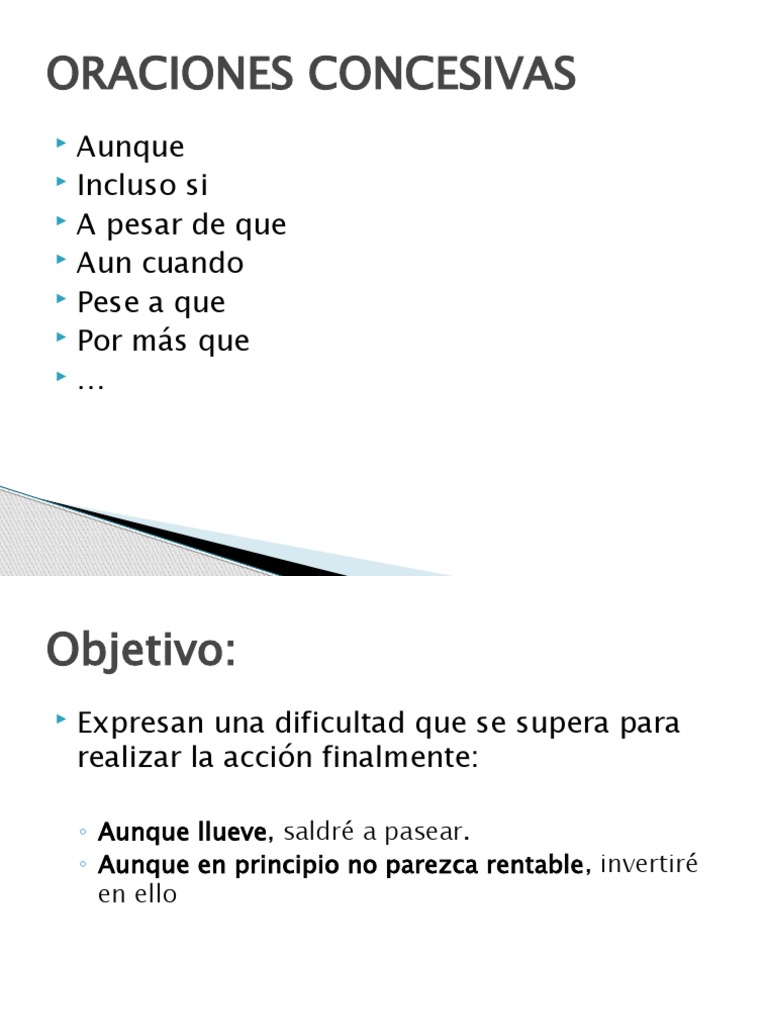 Ejemplos de oraciones concesivas | PDF