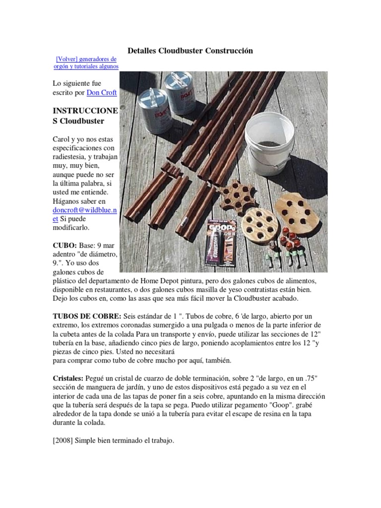 Detalles Cloudbuster Construcción | PDF | Aluminio | Madera