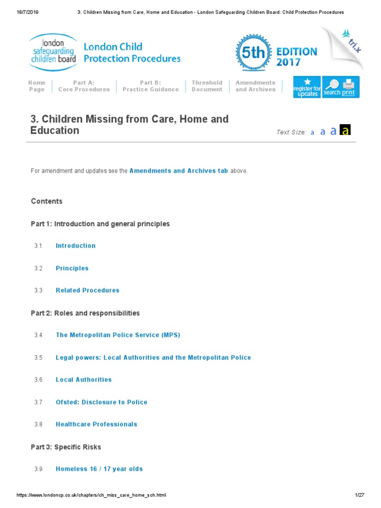 Children Missing From Care, Home and Education | PDF | Human ...