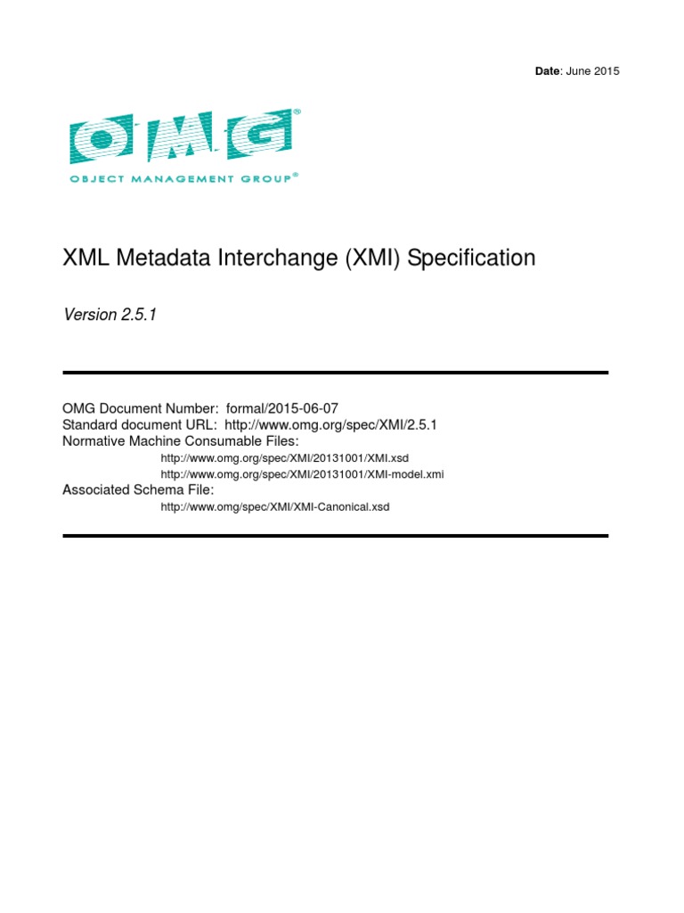 XML Metadata Interchange | PDF | Xml Schema | Xml