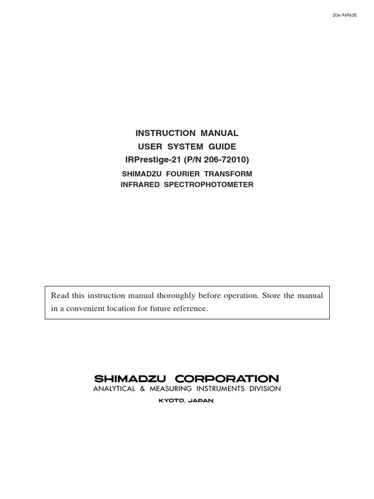 IRPrestige21 Users System Guide | PDF | Interferometry | Laser