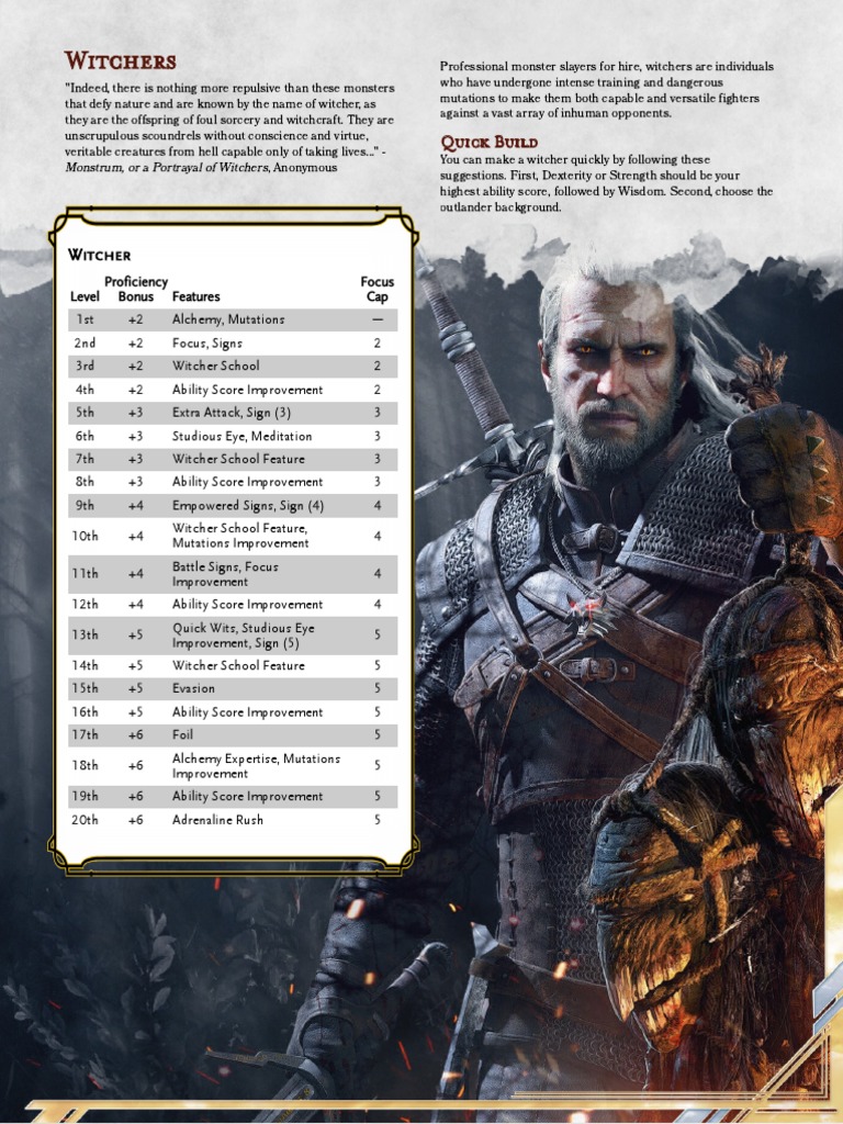 Witcher Class v1.5 | PDF