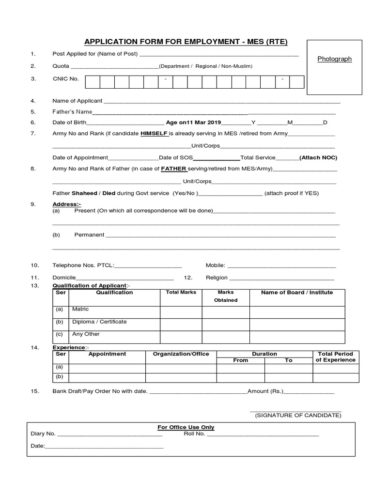 Application Form For RTE in ENGLISH PDF | PDF | Educational Stages ...