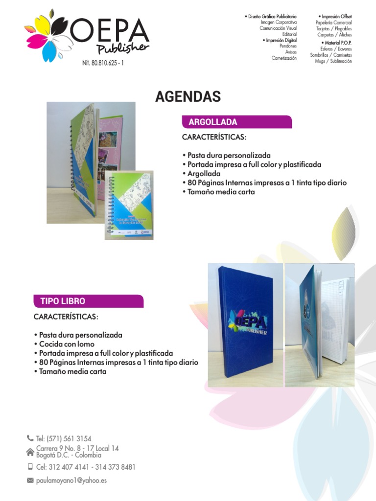 Catalogo Agendas Oepa | PDF | Impresión | Comunicación escrita