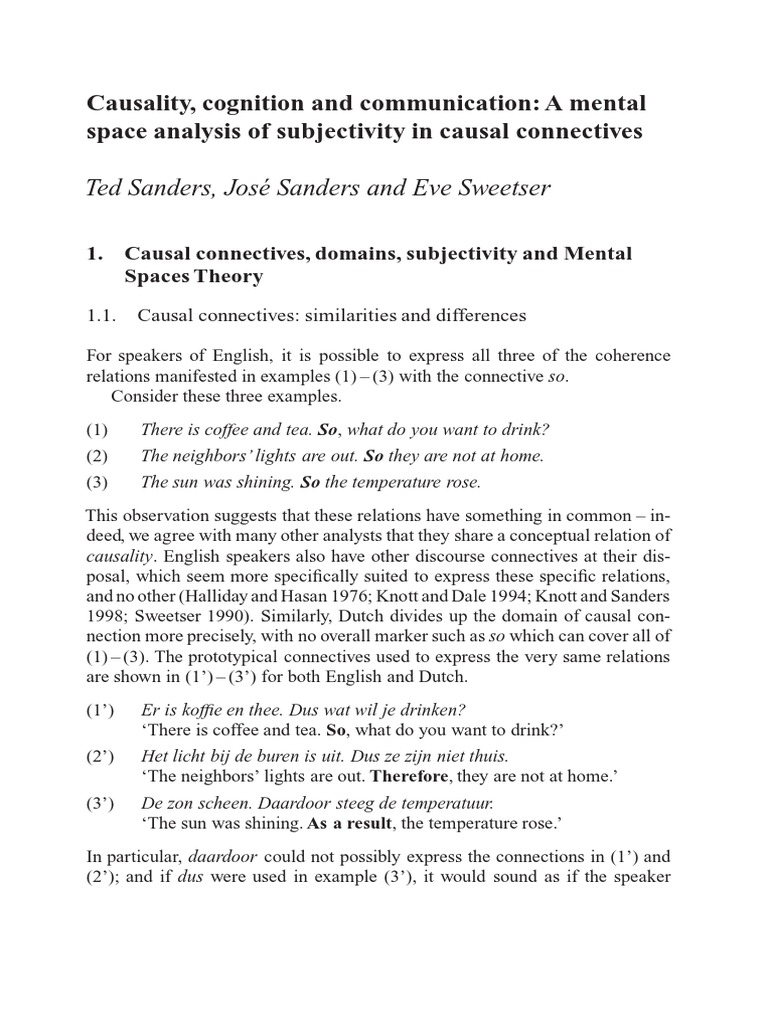 Casuality, Cognition and Comunication | PDF | Causality | Narration
