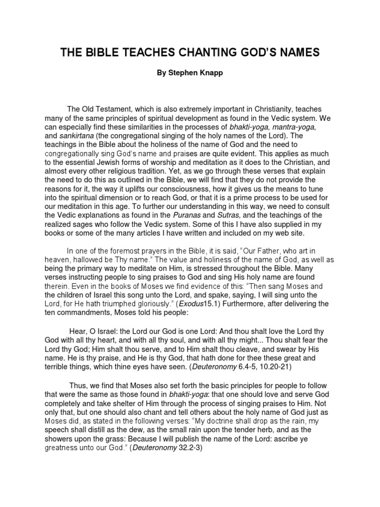The Bible Teaches Chanting God | PDF | Names Of God In Judaism | Names ...
