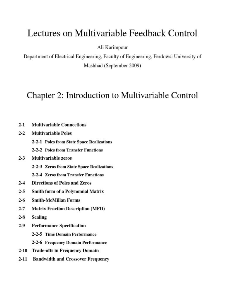 Multivariable Chapter2 | PDF | Matrix (Mathematics) | Eigenvalues And Eigenvectors