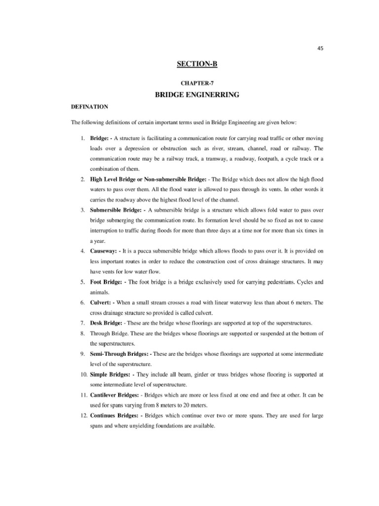 Bridge Engineering Notes 1 | PDF