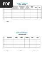 Dance Competition Score Sheet Template | PDF