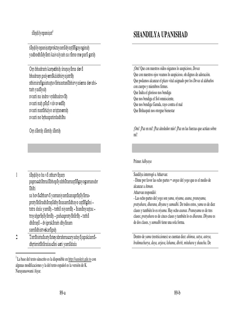 Shandilya Upanishad: Yoga y Prácticas | PDF | Yoga | Mente