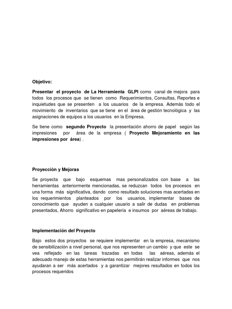 Proyecto GLPI | PDF | Software libre | Software