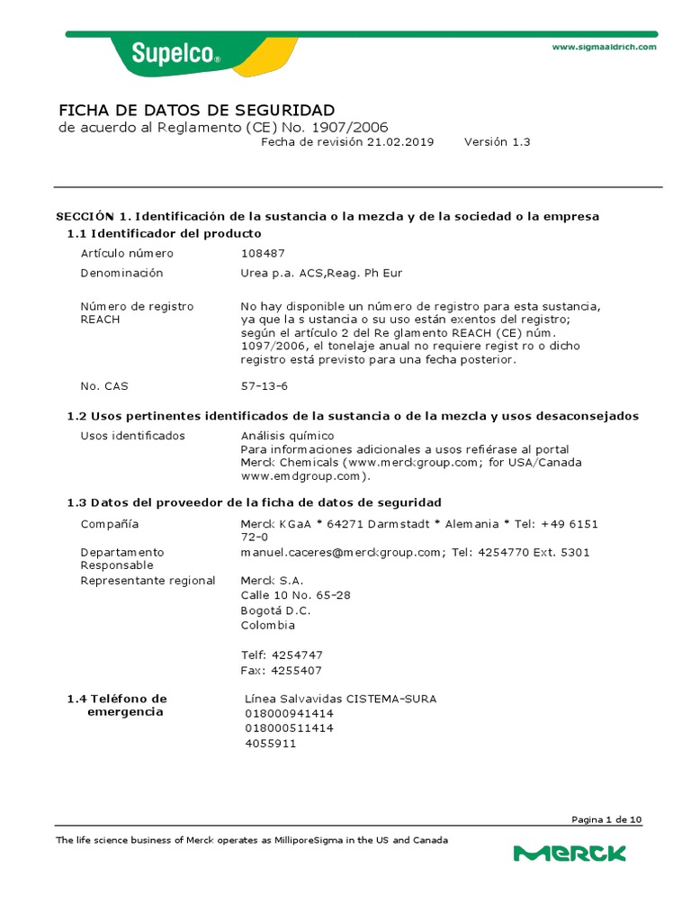 MSDS Urea | PDF | Toxicidad | Amoníaco