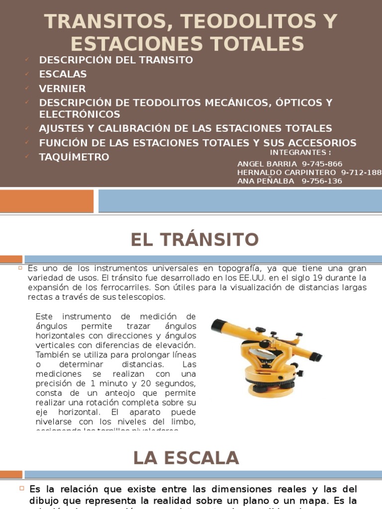 Instrumentos topográficos: descripción y aplicaciones del tránsito ...