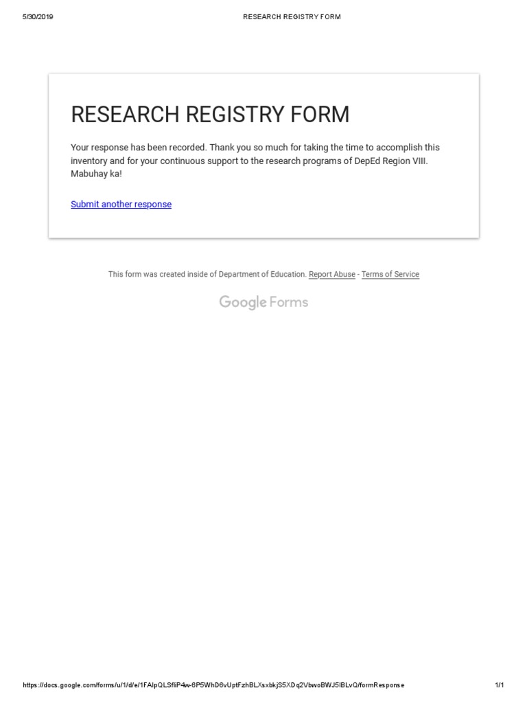 Research Registry Form | PDF