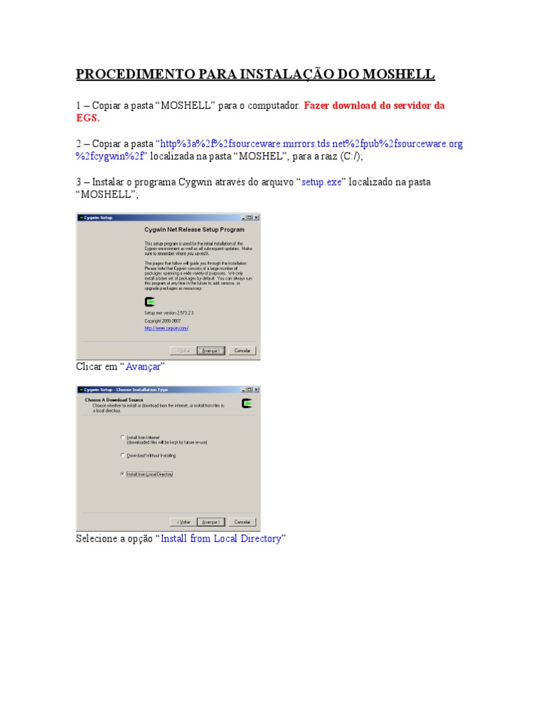 Instalação do Moshell Passo a Passo | PDF | Computadores