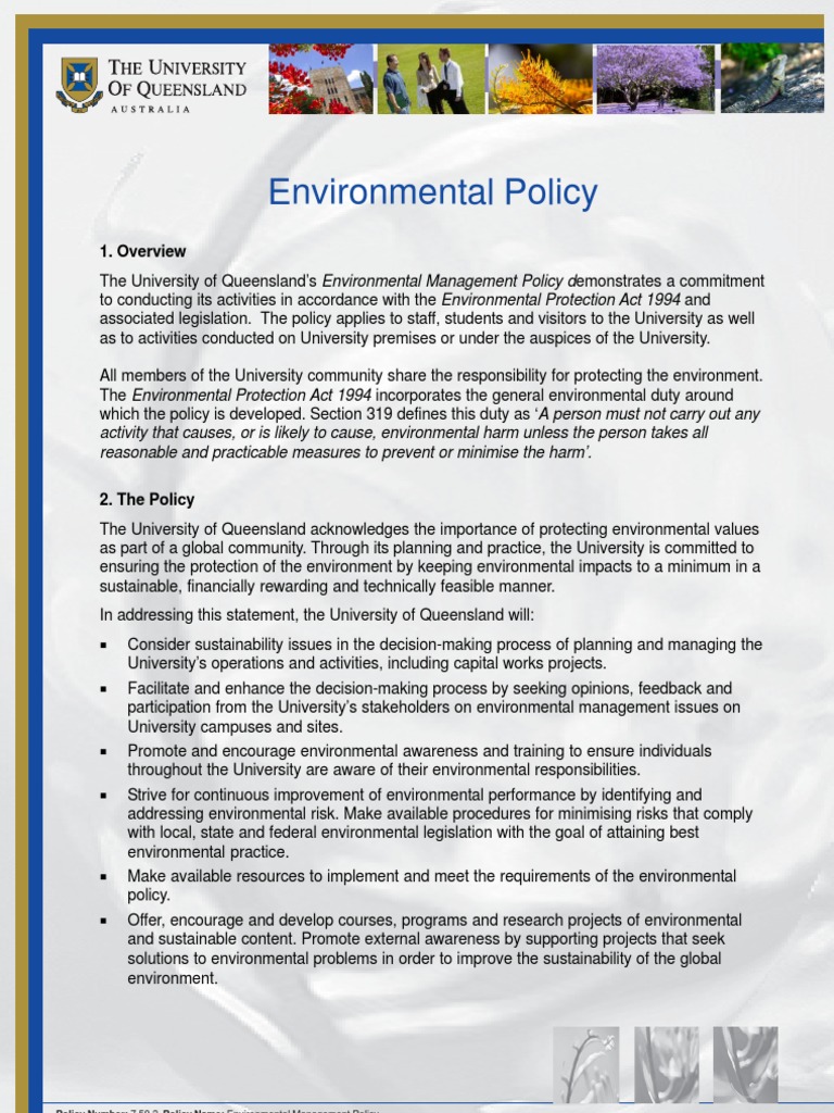 Env Policy Poster | PDF | Environmental Resource Management ...