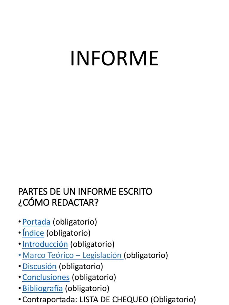 Partes de Un Informe Escrito 3130 | PDF