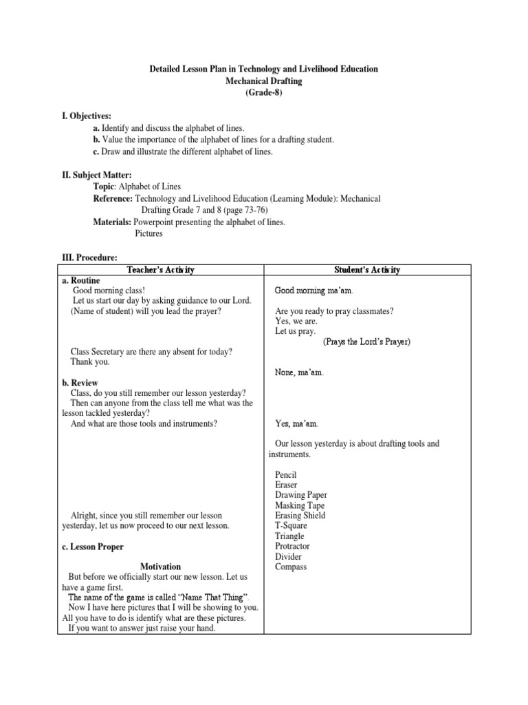 DLP in TLE Grade-8 | PDF | Dimension | Drawing