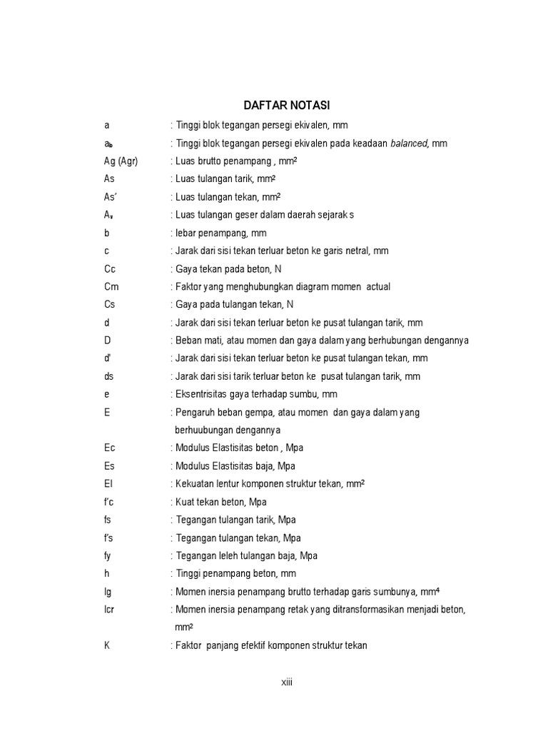 Daftar Notasi | PDF
