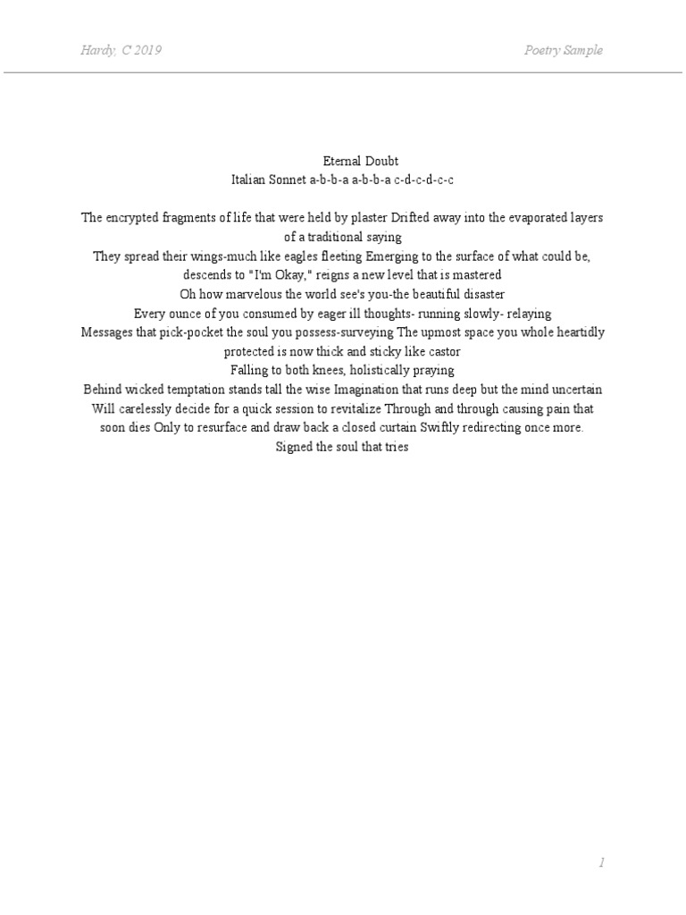 Poetry Samples | PDF