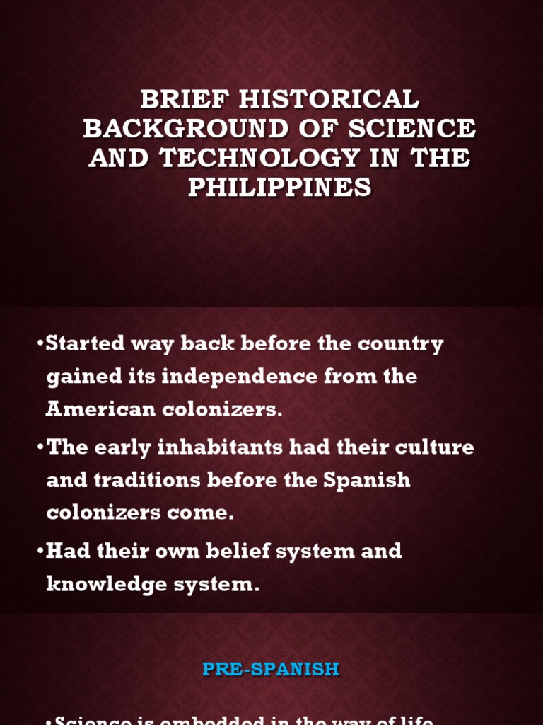 Brief Historical Background of Science and Technology in | PDF ...