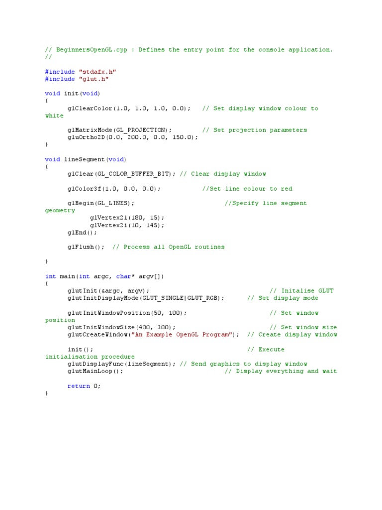 "Stdafx.h" "Glut.h": #Include #Include Void Void | PDF