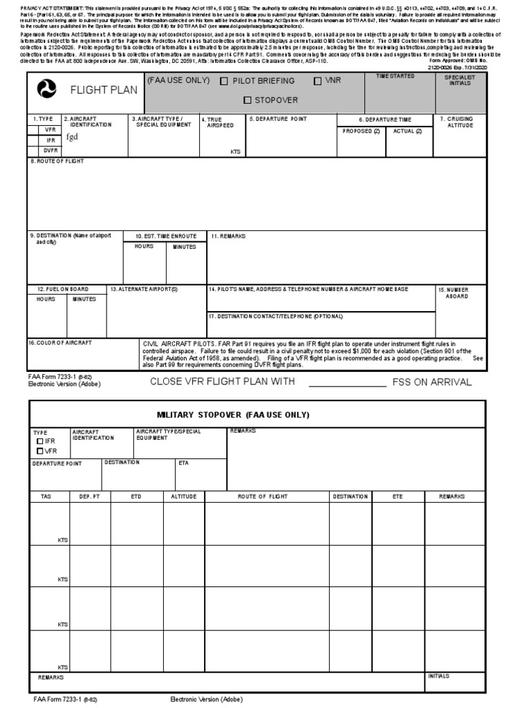 Flight Plan: (Faa Use Only) Pilot Briefing VNR Stopover | PDF ...