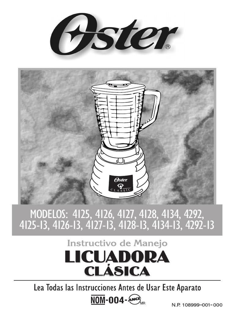 Manual Licuadoras Oster | PDF | Mayonesa | Salsa