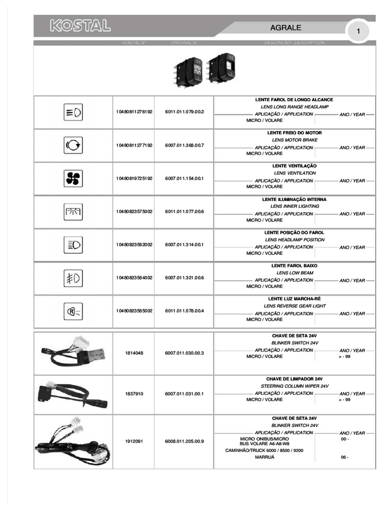 KOSTAL Automotive Switches and Lenses | PDF | Wheeled Vehicles | Car ...