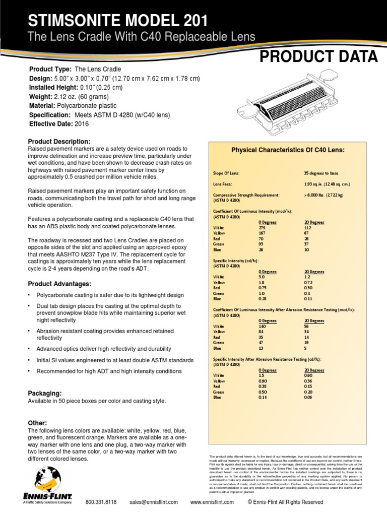 Stimsonite Model 201: Product Data | PDF | Nature