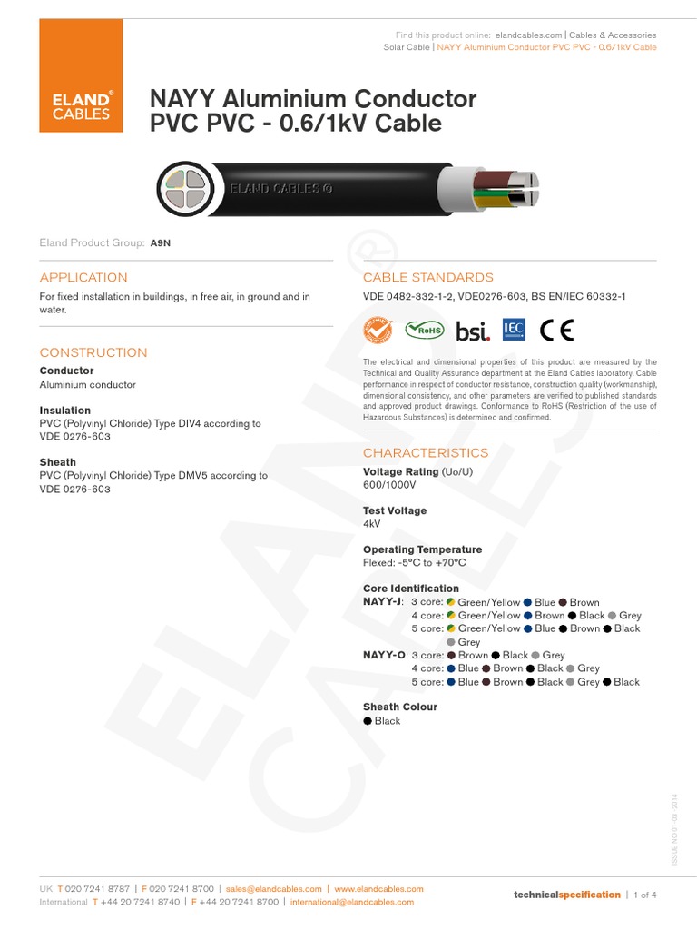 Cable Nayy | PDF | Polyvinyl Chloride | Electrical Conductor