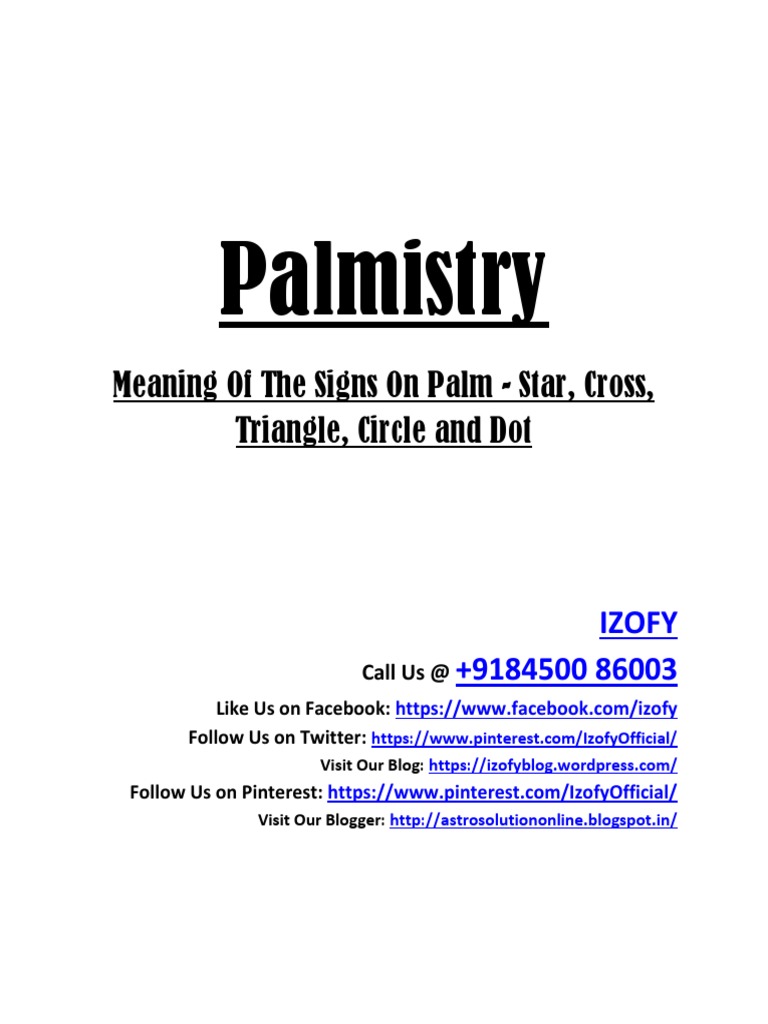 Palmistry Meaning of The Signs On Palm | PDF