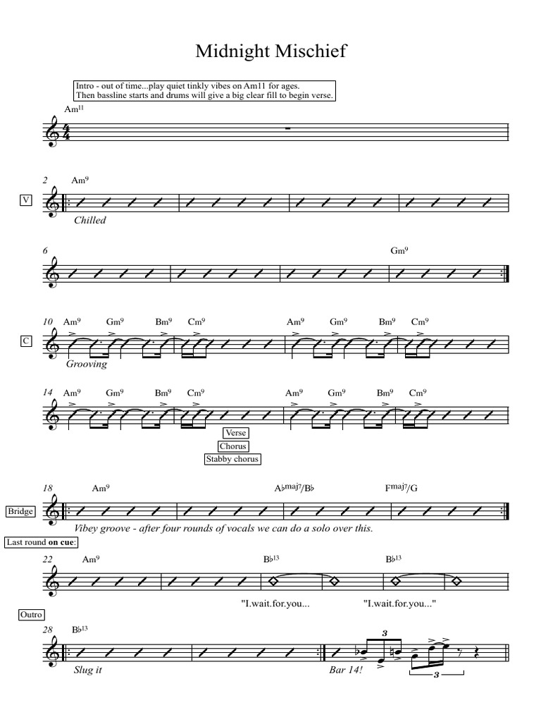 Midnight Mischief - Full Score | PDF | Song Structure | Performing Arts