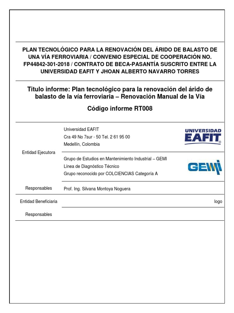 Informe Técnico - Renovación Manual | PDF | Transporte ferroviario | Infraestructura ferroviaria