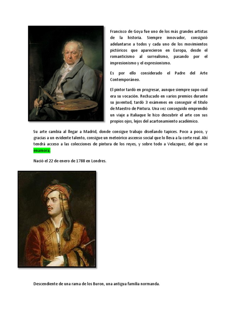 Francisco de Goya Fue Uno de Los Más Grandes Artistas de La Historia ...