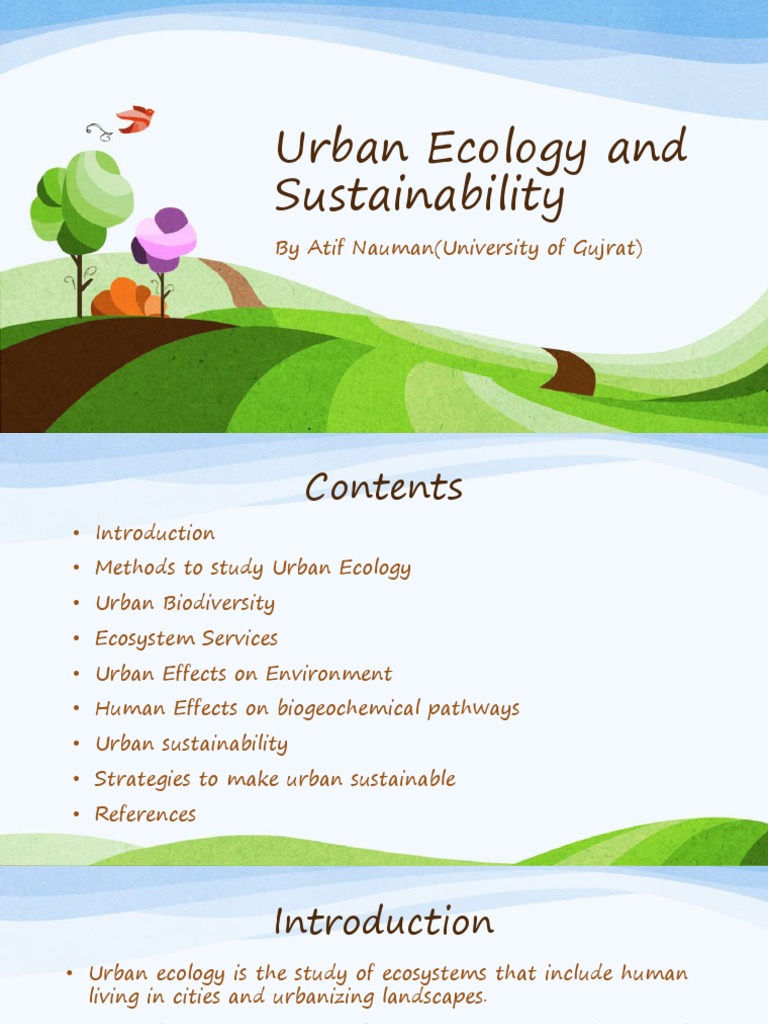 Urban Ecology and Sustainability: by Atif Nauman (University of Gujrat ...