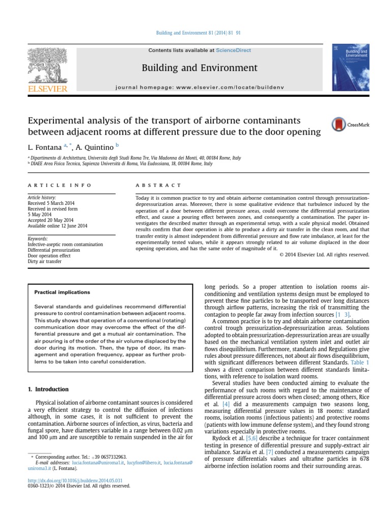 Building and Environment: L. Fontana, A. Quintino | PDF | Infection ...
