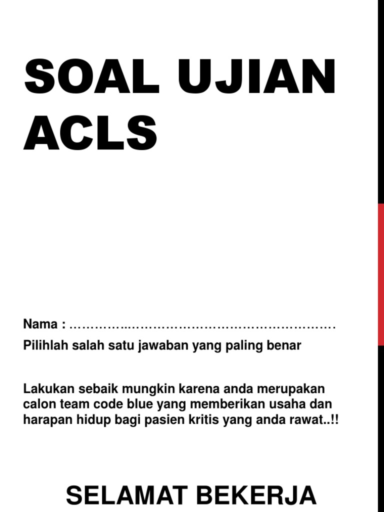 Soal Ujian ACLS | PDF