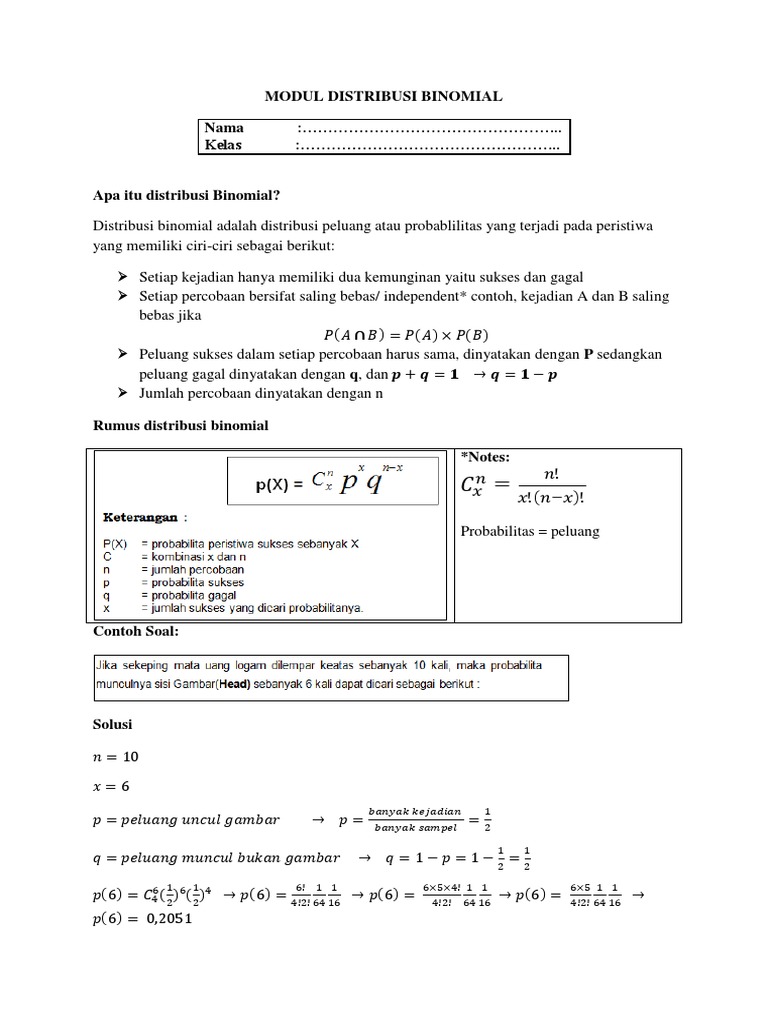 Modul Distribusi Binomial | PDF