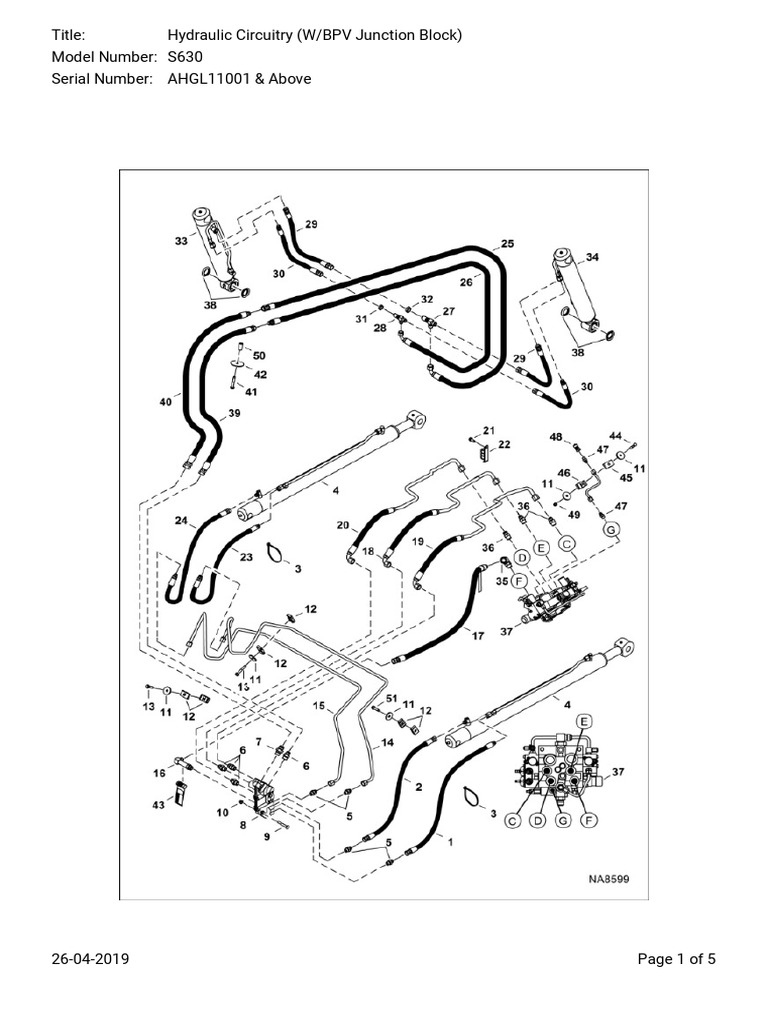 Hydraulic Circuitry (W - BPV Junction Block) - S630 | PDF | Equipment ...