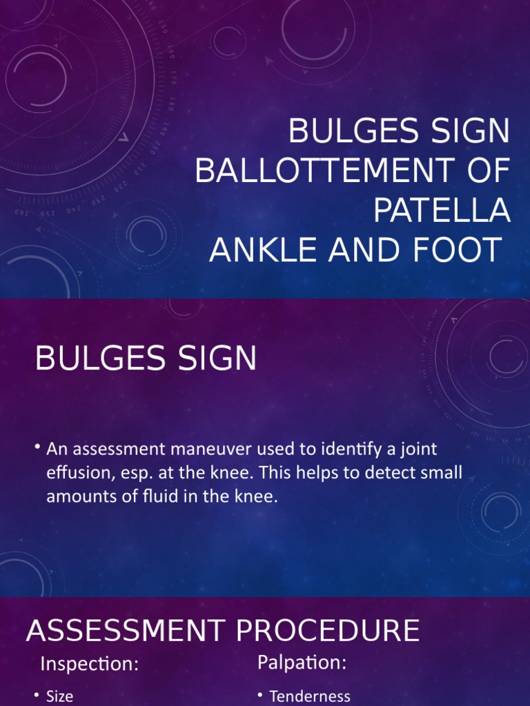 Bulges sign | Foot | Anatomical Terms Of Motion