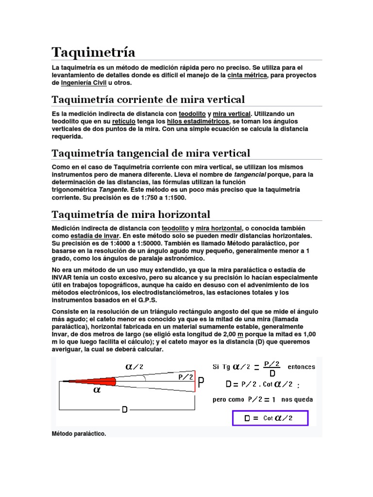 Métodos de taquimetría para medición rápida de distancias en topografía ...