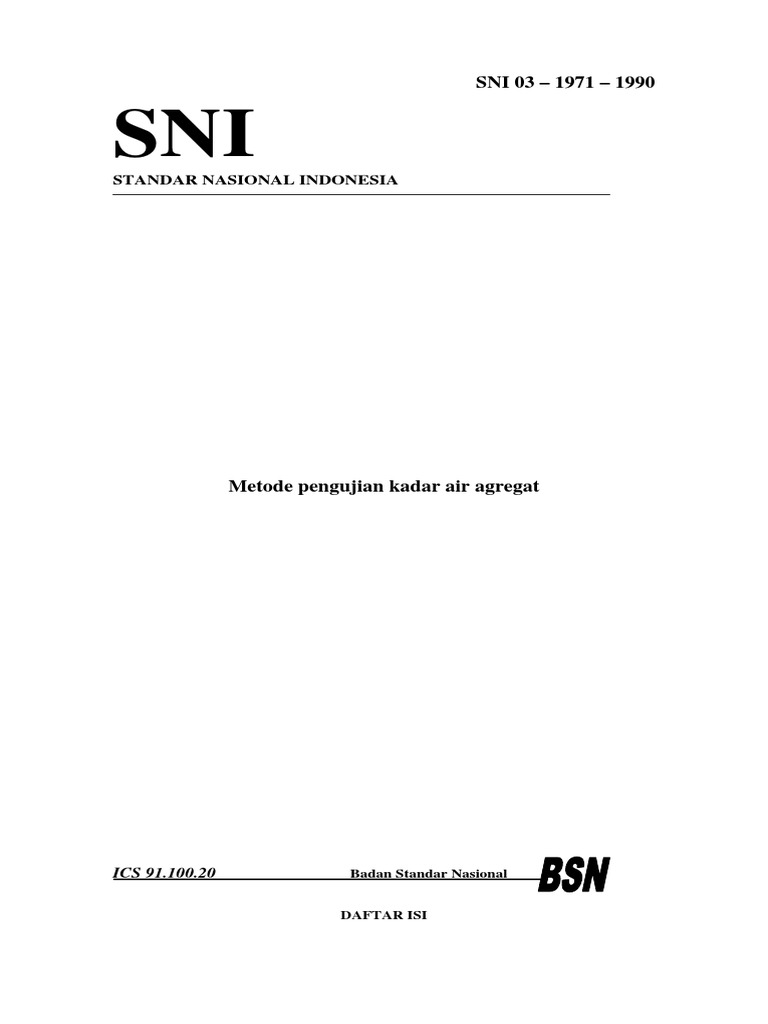 Rumus Kadar Air Sni PDF | PDF