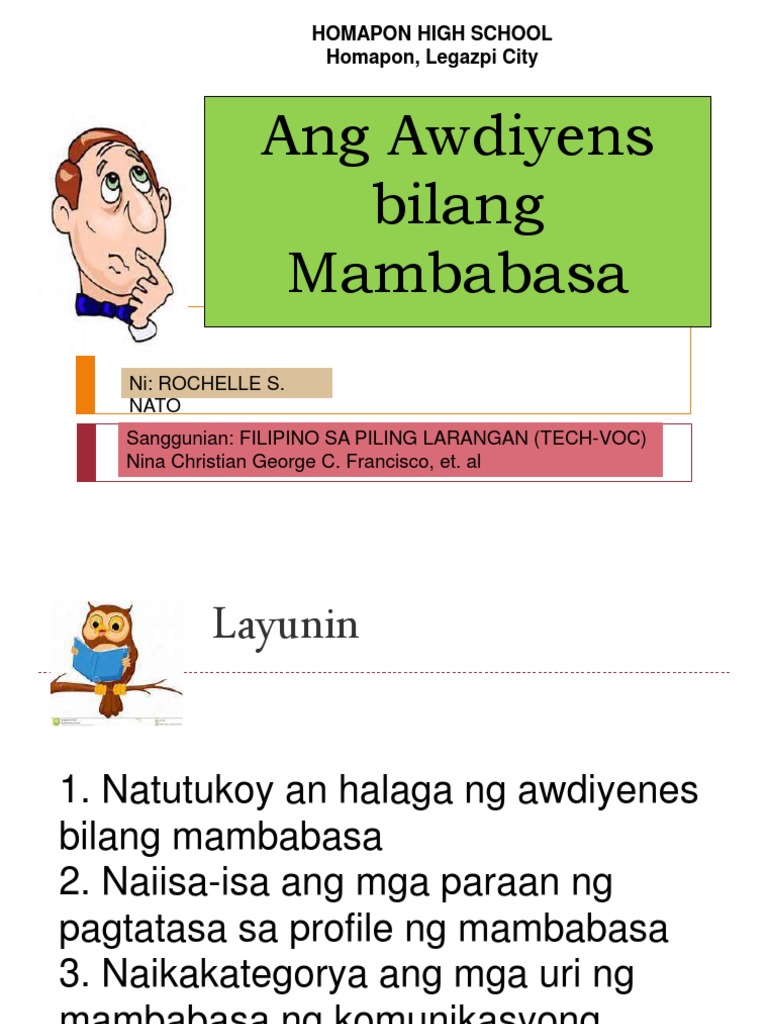 Awdiyens Bilang Mambabasa PDF | PDF