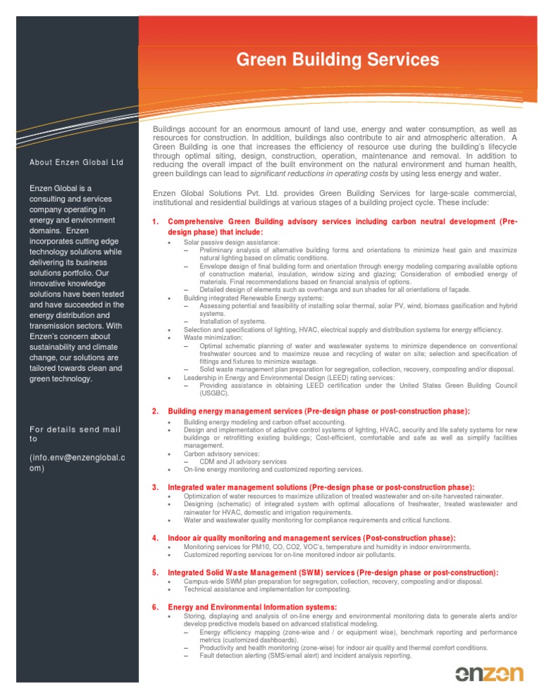 Green Building Services Provided by Enzen Global Solutions Pvt. Ltd. to ...