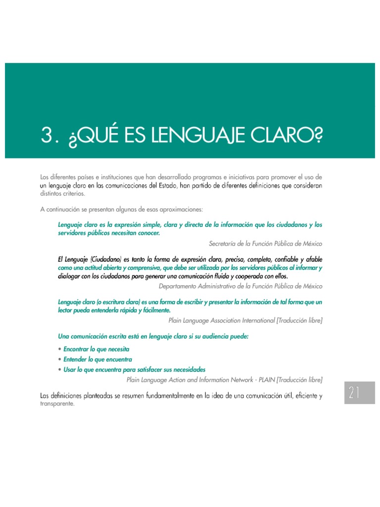Guia Del Lenguaje Claro | PDF